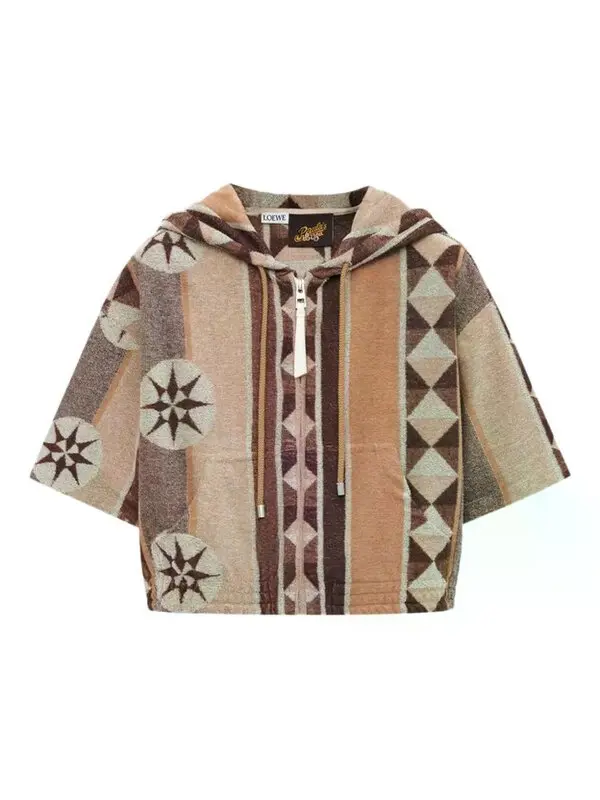 Loewe Geometric-pattern Hoodie - Neutrals