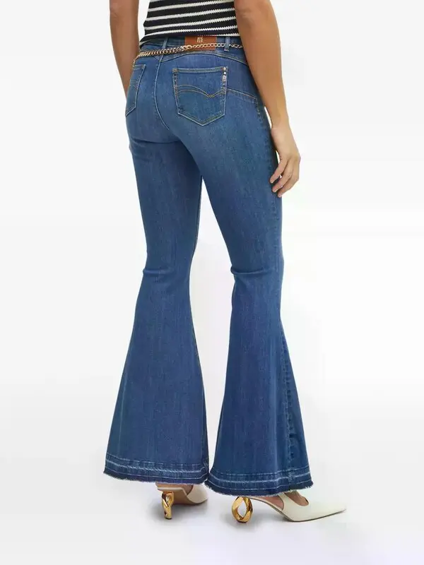 FRACOMINA Frayed Hem Flared Cotton Jeans