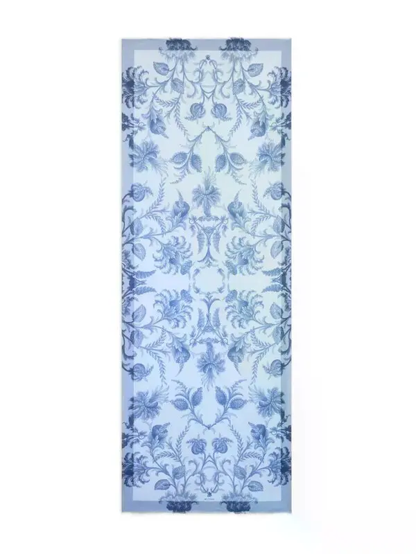 Etro Floral-print Scarf - Blue