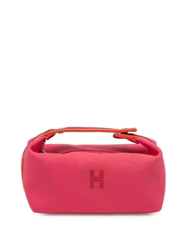 Hermès 2021-2025 Small Toile Bride A Brac Case Vanity Bag - Pink