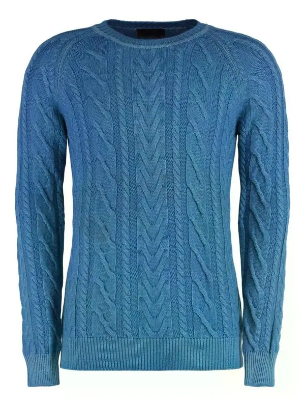 MOORER Cable-knit Sweater - Blue