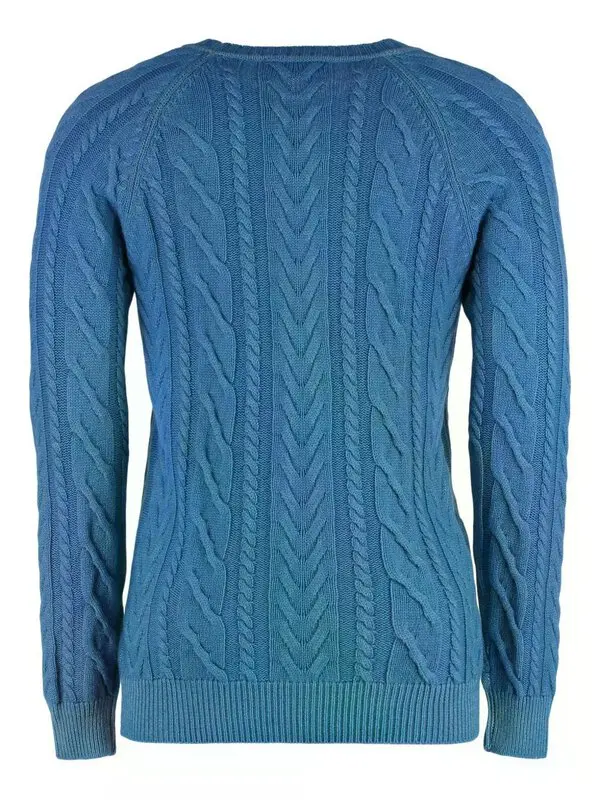MOORER Cable-knit Sweater - Blue