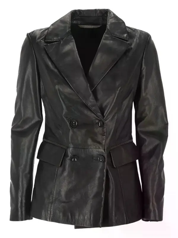 THE JACKIE LEATHERS Double-breasted Panelled Jacket