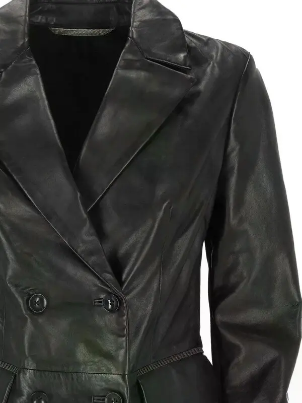 THE JACKIE LEATHERS Double-breasted Panelled Jacket