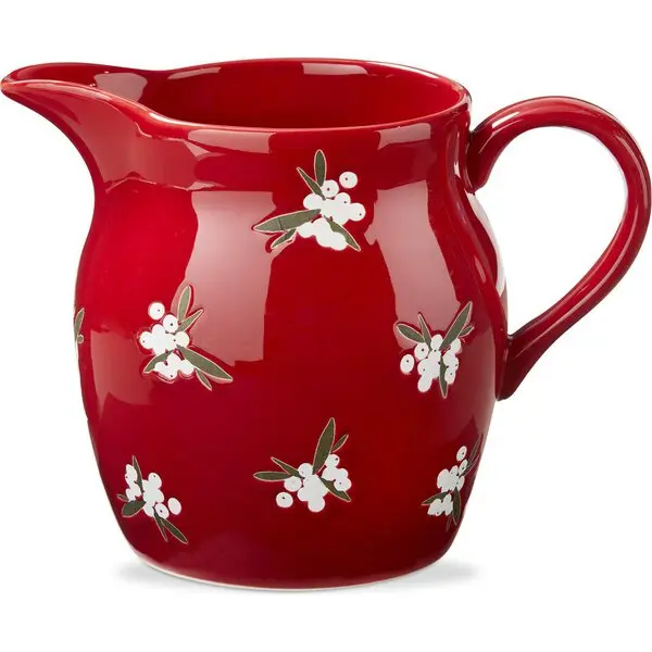 TAG Ceramic Sprig Pitcher Beverage Server For Christmas