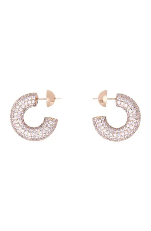 Maje Rhinestone Half-hoop Earrings - Golden/silver