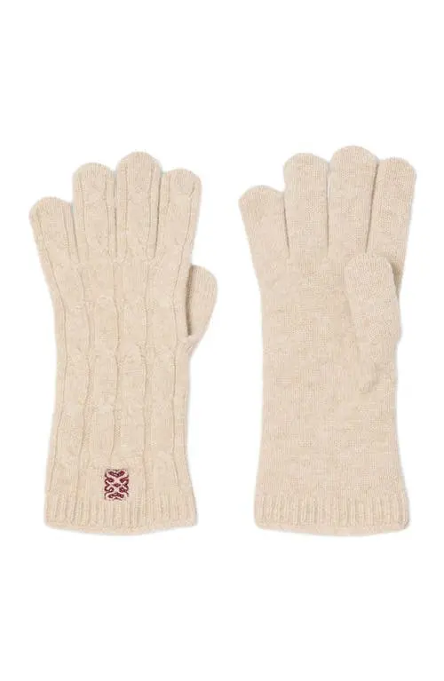 Sandro Cable Knit Gloves - Beige