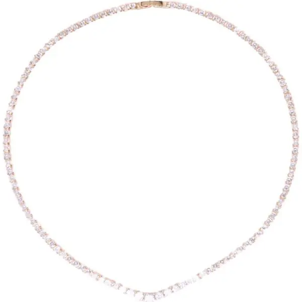 Maje Cascade Diamanté Necklace - Gold