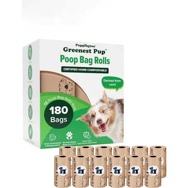 PUPPINGTON Greenest Pup Compostable Dog Waste Bags - Latte Beige