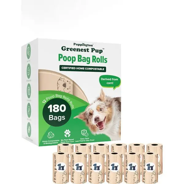 PUPPINGTON Greenest Pup Compostable Dog Waste Bags - Vanilla Cream