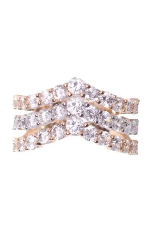 Maje Two-tone Rhinestone Ring - Golden/silver