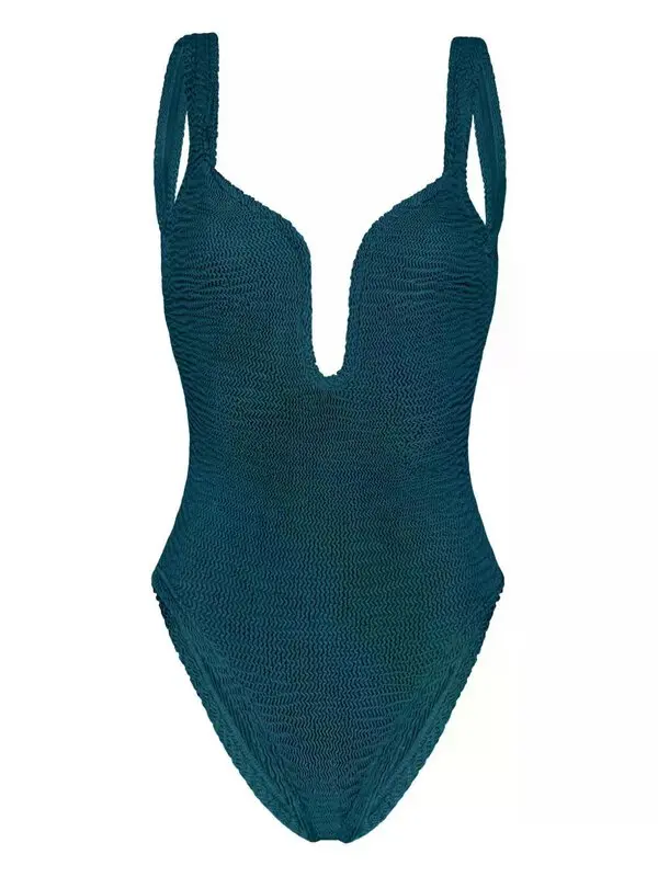 PARAMIDONNA Mika Textured One Piece Swimsuit - Blue