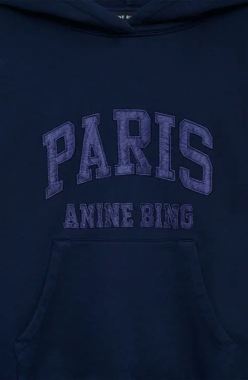 ANINE BING Debbie Shrunken Hoodie - Washed Navy