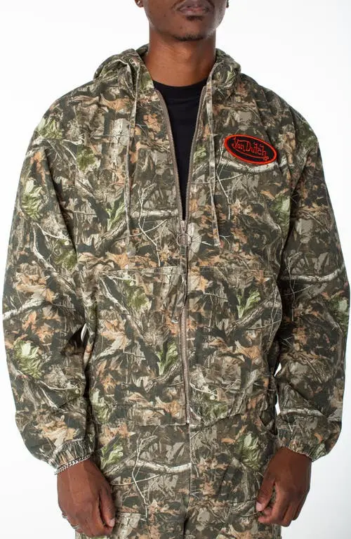 VON DUTCH Camo Zip-up Hoodie