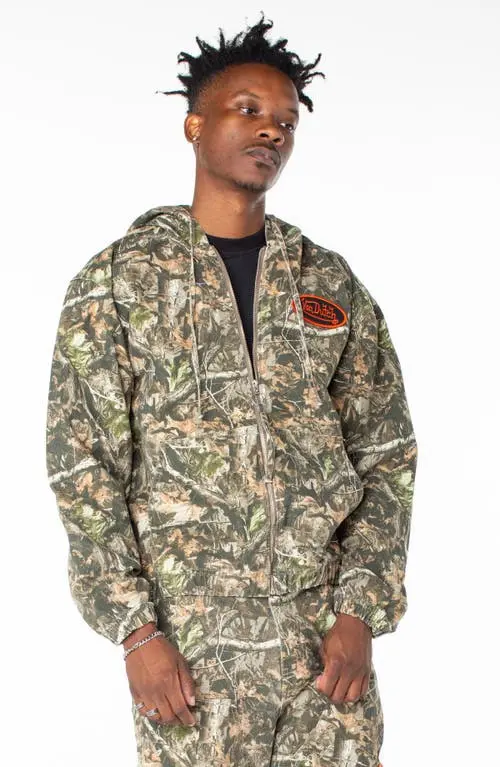 VON DUTCH Camo Zip-up Hoodie