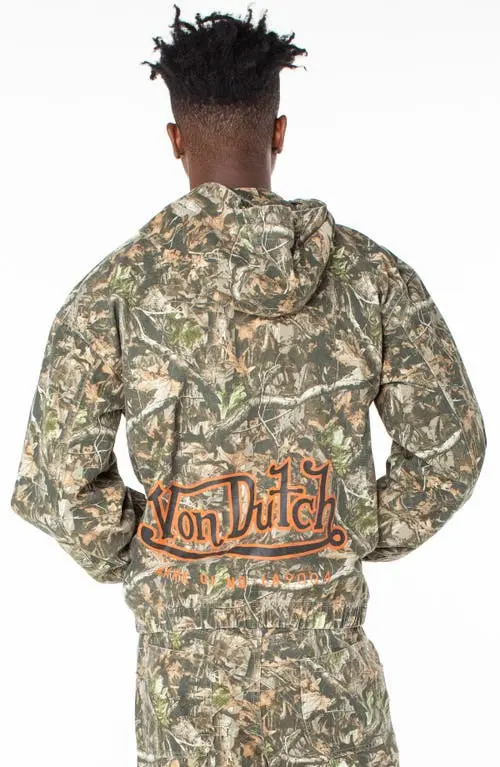 VON DUTCH Camo Zip-up Hoodie