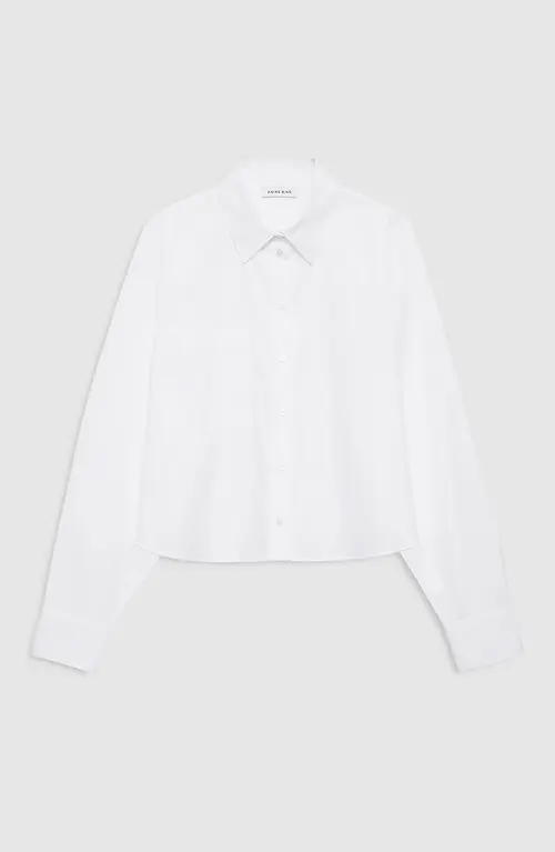 ANINE BING Essie Cropped Shirt - White