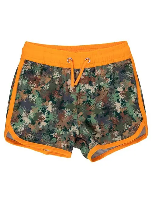 RUGGEDBUTTS Stretch Dolphin Hem Swim Trunks - Classic Camo