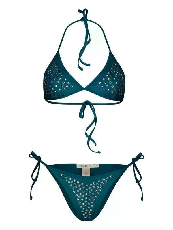 PARAMIDONNA Livia Swarovski Crystal-embellished Bikini - Blue