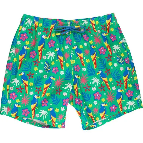 RUGGEDBUTTS Stretch Swim Trunks - Parrot Palms