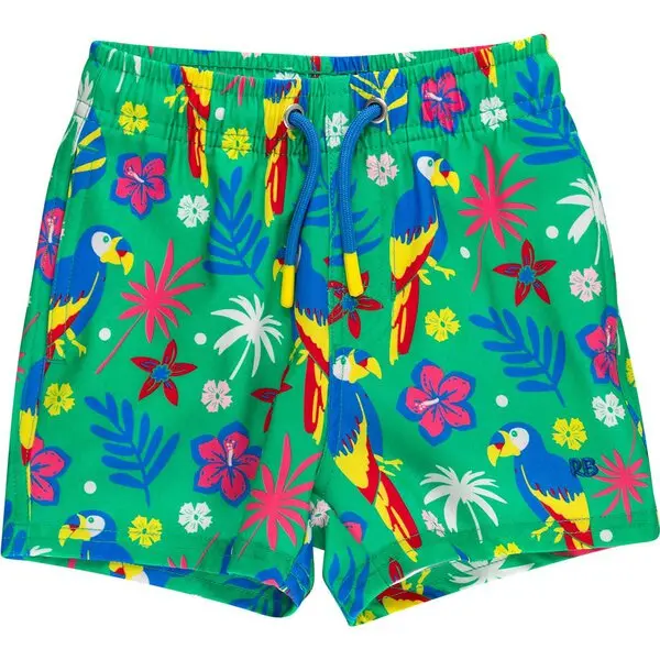 RUGGEDBUTTS Stretch Swim Trunks - Parrot Palms