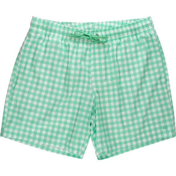 RUGGEDBUTTS Stretch Swim Trunks - Spring Green Gingham