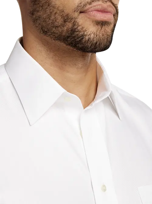 PAUL FREDRICK Slim Fit Non-iron Cotton Herringbone Point Collar Dress Shirt