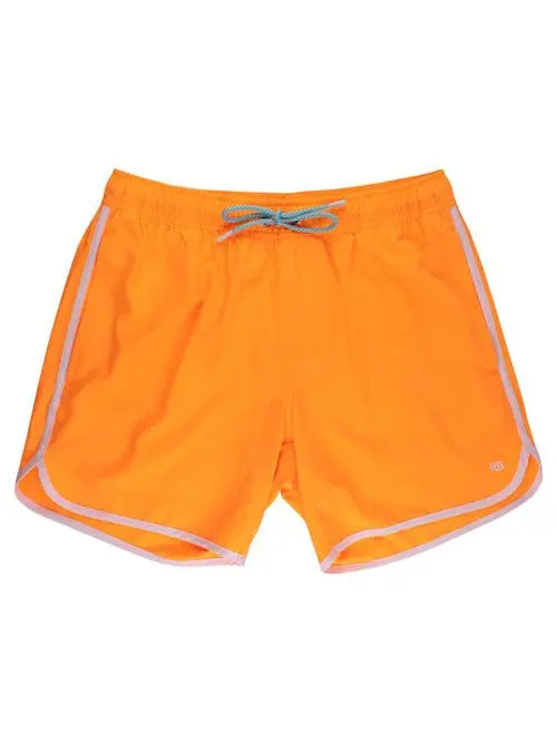 RUGGEDBUTTS Stretch Dolphin Hem Swim Trunks With Upf 50+ Sun Protection - Neon Orange