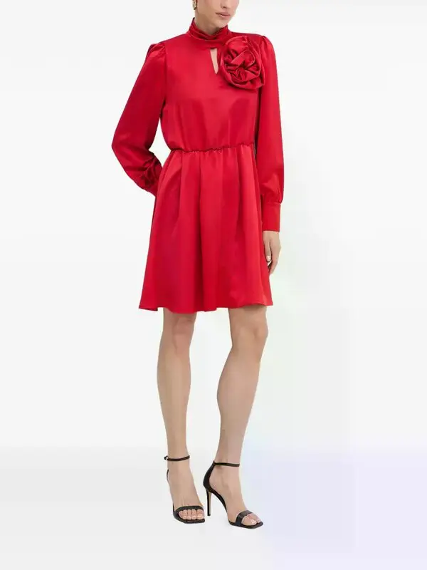 FRACOMINA Floral High Neck Dress - Red