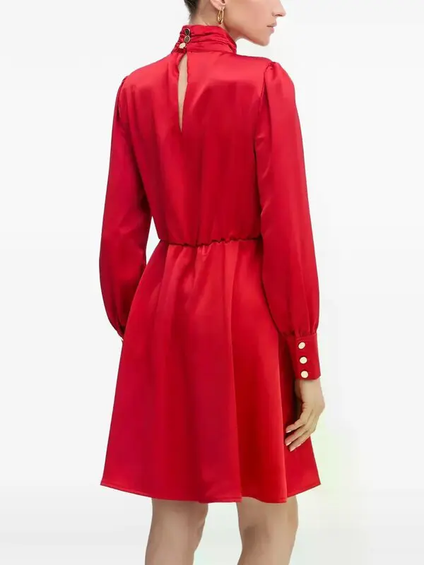 FRACOMINA Floral High Neck Dress - Red