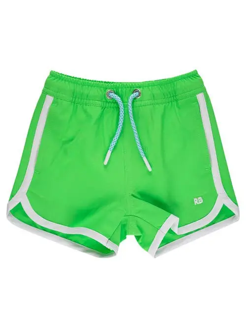 RUGGEDBUTTS Upf 50+ Stretch Dolphin Hem Swim Trunks - Neon Lime
