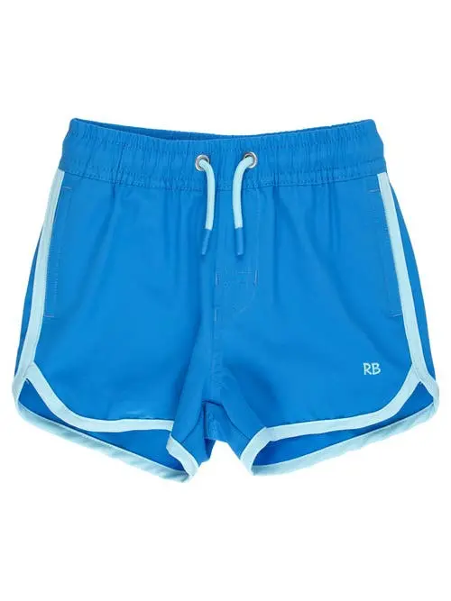 RUGGEDBUTTS Upf 50+ Stretch Dolphin Hem Swim Trunks - Sonic Blue