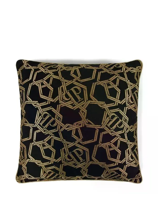 Philipp Plein Logo Chains Cushion - Black