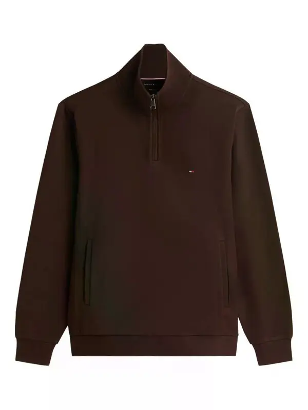 Tommy Hilfiger Zip-up High-neck Sweater - Brown