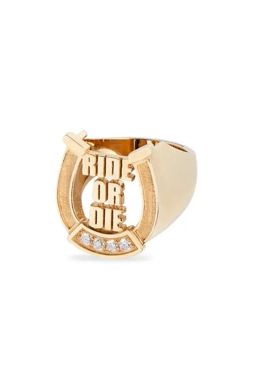 Established Ride Or Die Horseshoe Ring - Yellow Gold
