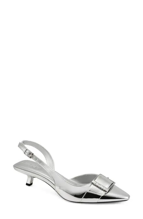 Dkny Naylor Pointed Toe Slingback Pumps - Silver