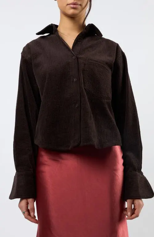 VIENS AVEC MOI The Odyssey Crop Corduroy Shirt