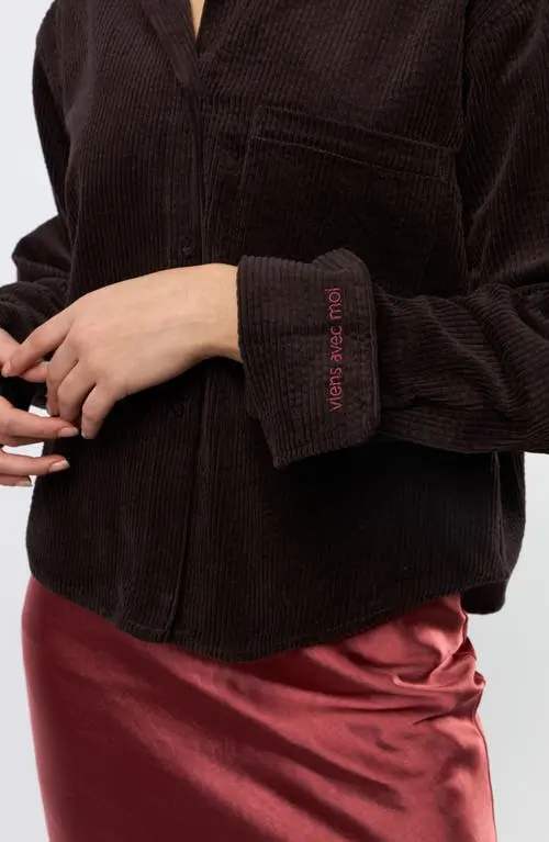 VIENS AVEC MOI The Odyssey Crop Corduroy Shirt