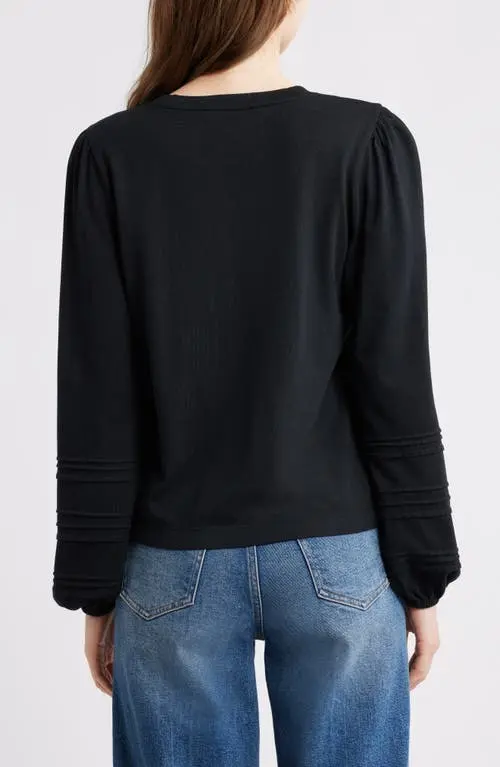 Paige Cyrano Pintuck Jersey Top - Black