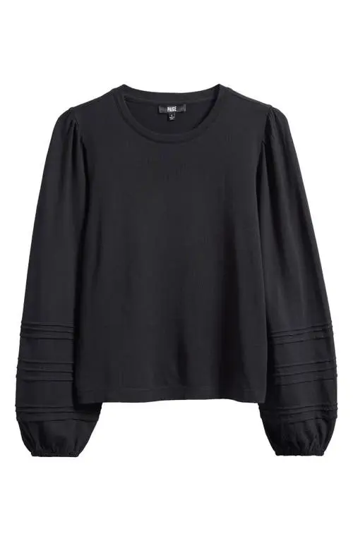 Paige Cyrano Pintuck Jersey Top - Black