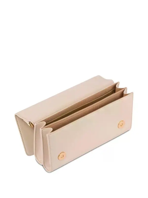 Moschino Logo Plaque Shoulder Bag - Neutrals