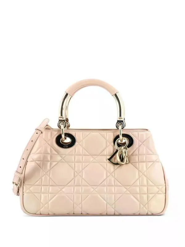Dior Lady 95.22 Cannage Embossed Leather Medium Tote Bag - Neutrals