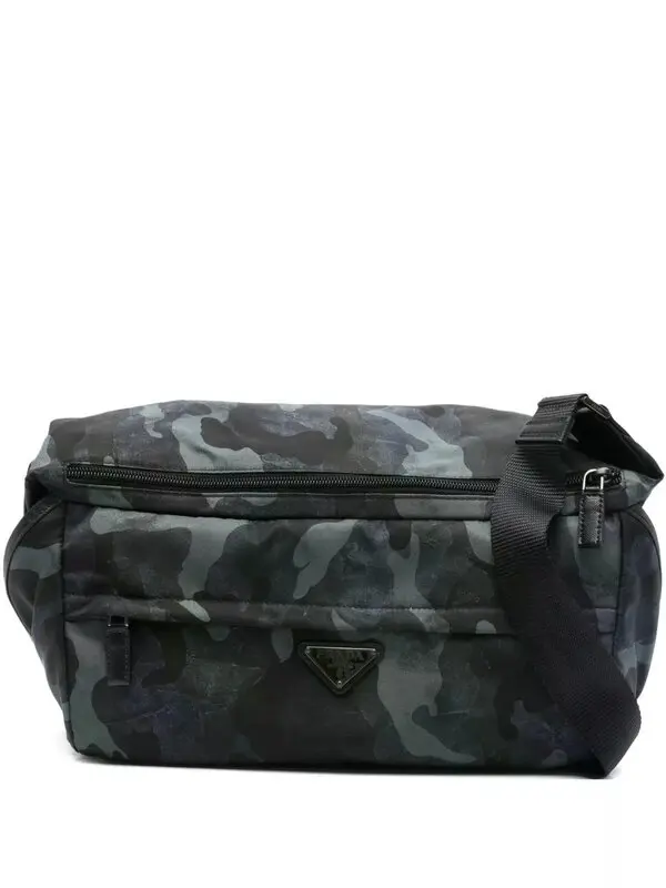 Prada Camouflage-print Shoulder Bag - Black