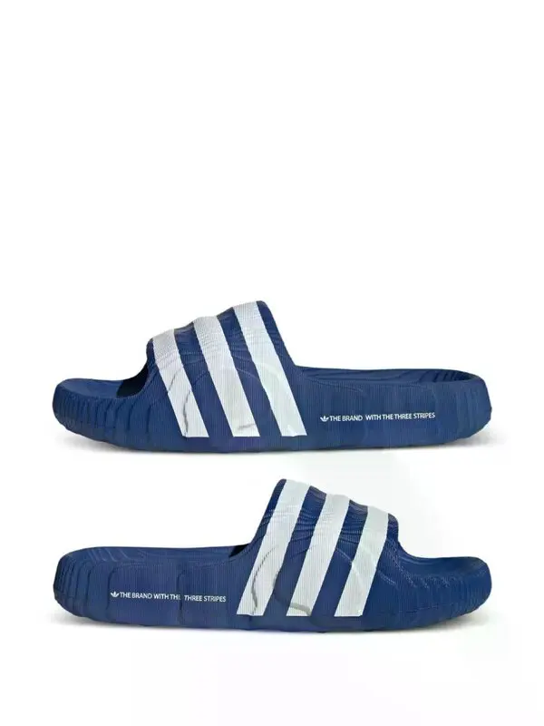 Adidas Adilette 22 Striped Slides - Blue