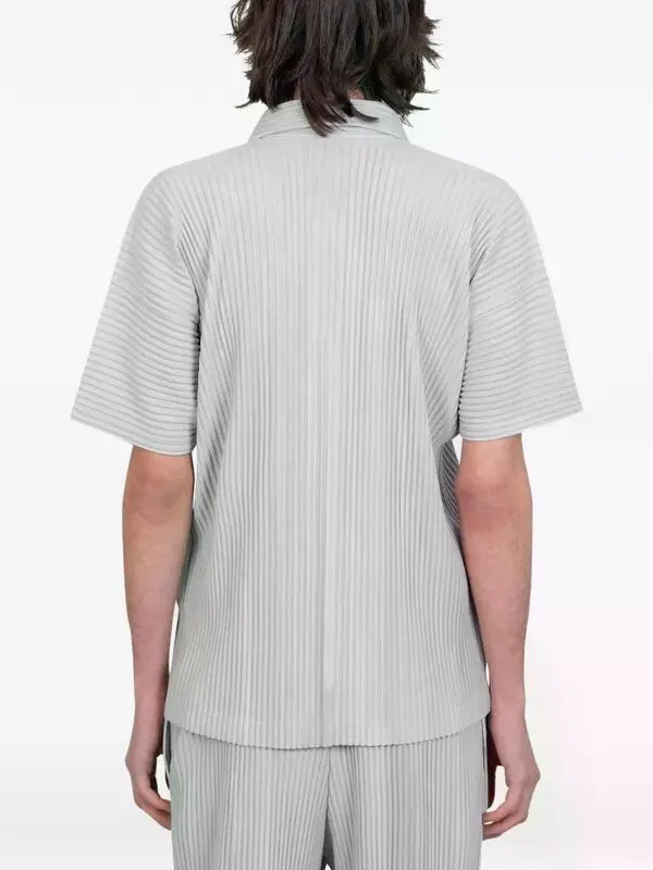 Issey Miyake Pleated Polo Shirt - Grey