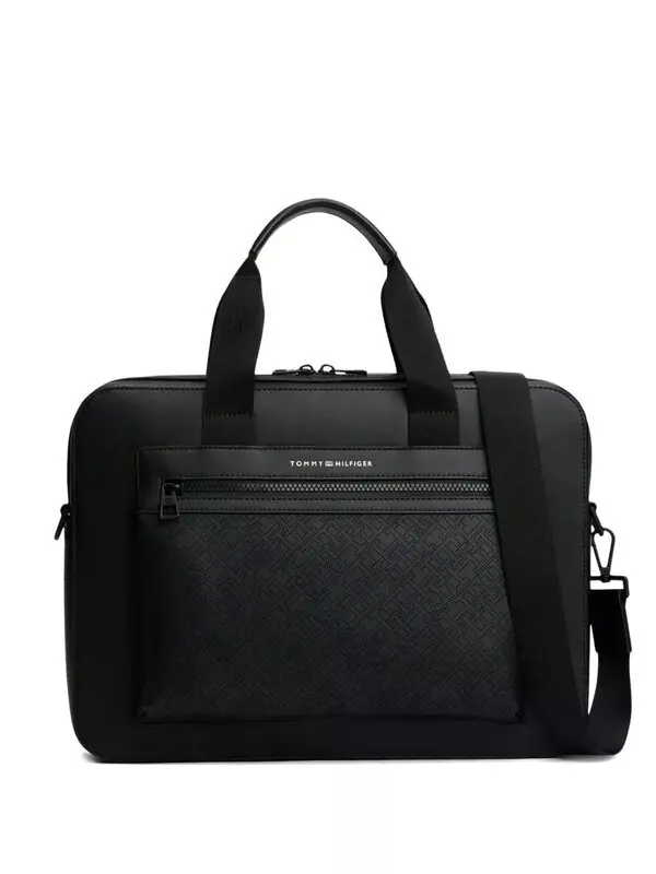 Tommy Hilfiger Patterned Laptop Bag - Black