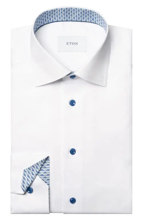 Eton Contemporary Fit Geometric Twill Dress Shirt