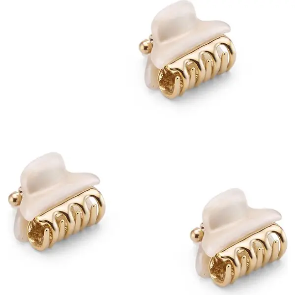 LELET NY Mini Colette Set Of 3 Claw Clips - Pearlescent