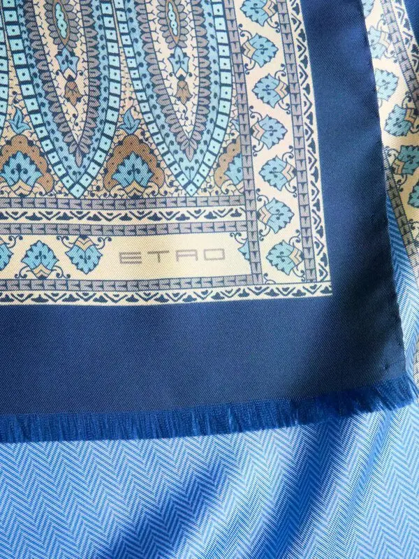 Etro Paisley-pattern Scarf - Blue