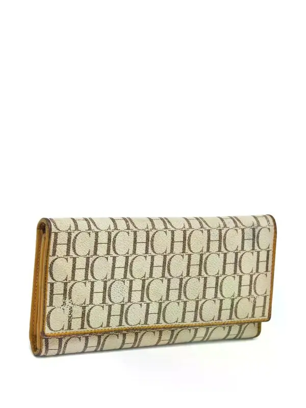 Carolina Herrera Monogram Coated Canvas Trifold Wallet